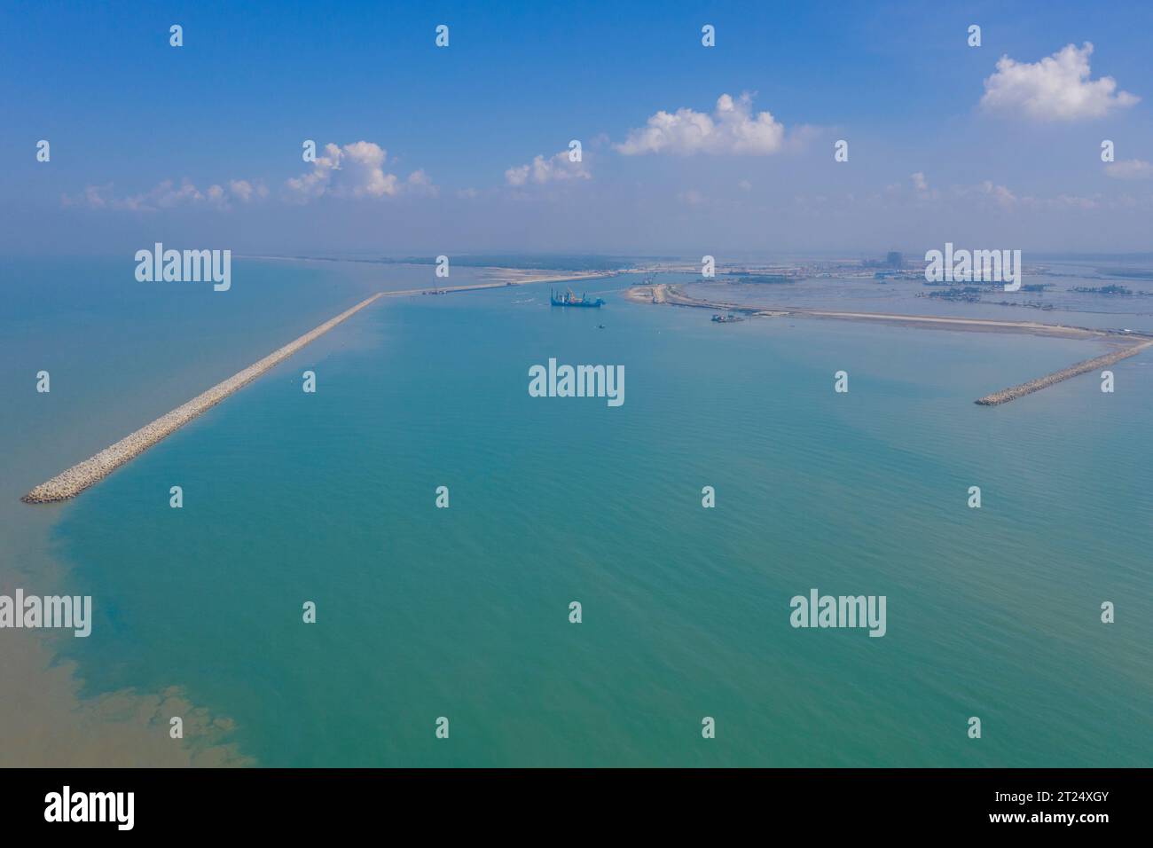 The under-construction Matarbari Port is a deep sea port at Matarbari ...