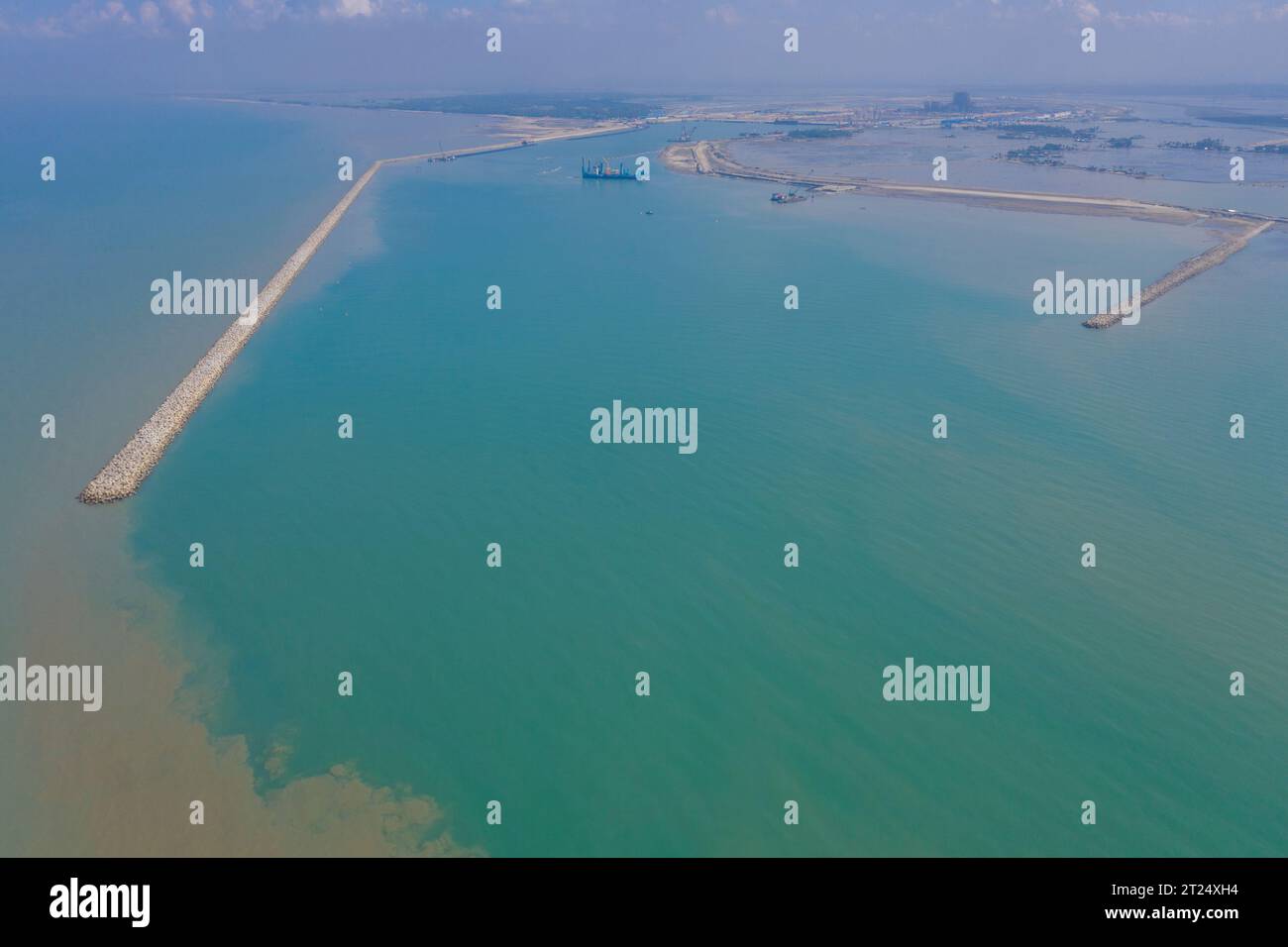 The under-construction Matarbari Port is a deep sea port at Matarbari ...