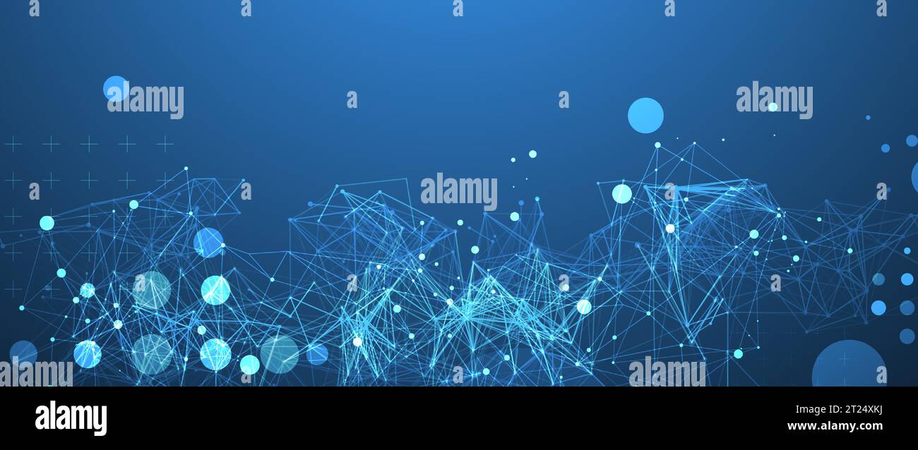 Abstract polygonal vector background with connecting dots and lines. Template for science and ...