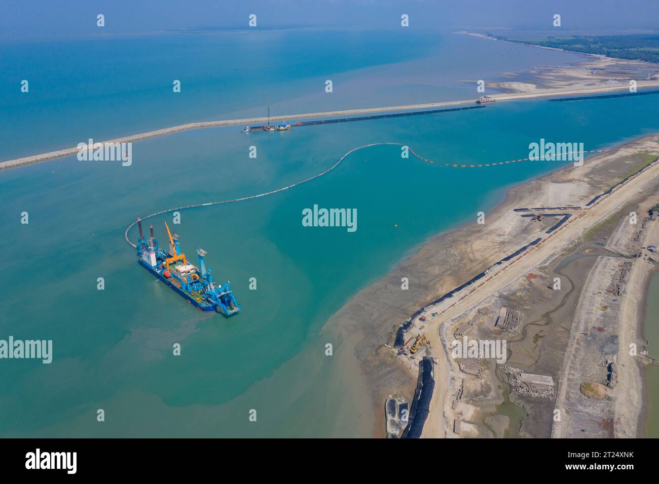 The under-construction Matarbari Port is a deep sea port at Matarbari ...