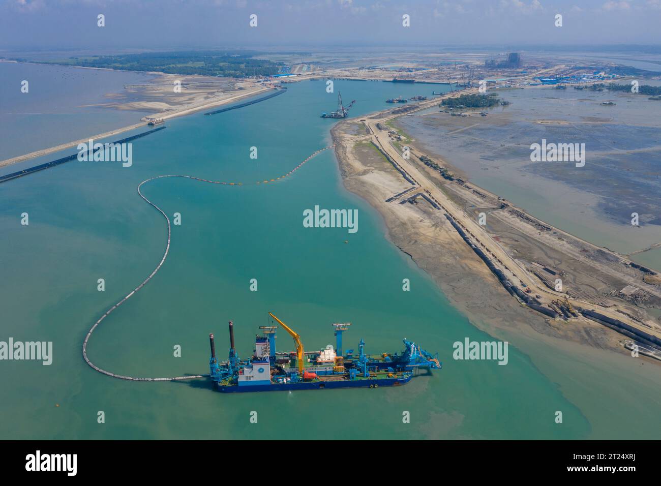 The under-construction Matarbari Port is a deep sea port at Matarbari ...