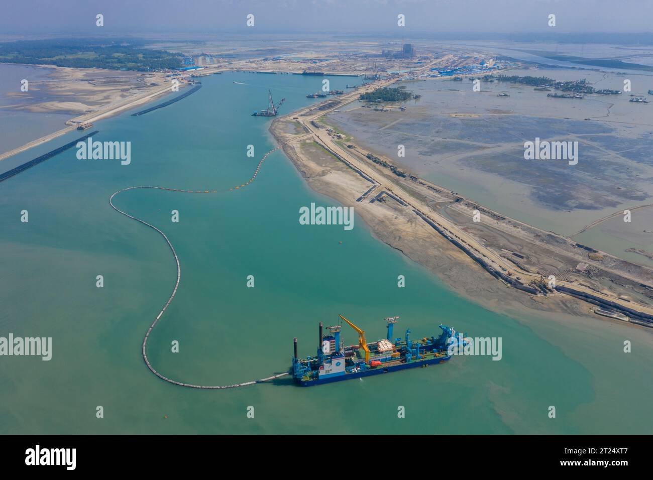 The under-construction Matarbari Port is a deep sea port at Matarbari ...