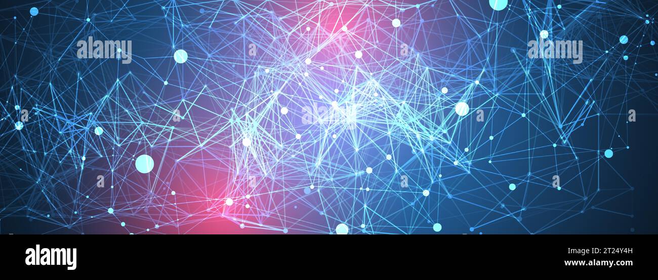 Abstract polygonal vector background with connecting dots and lines. Template for science and ...