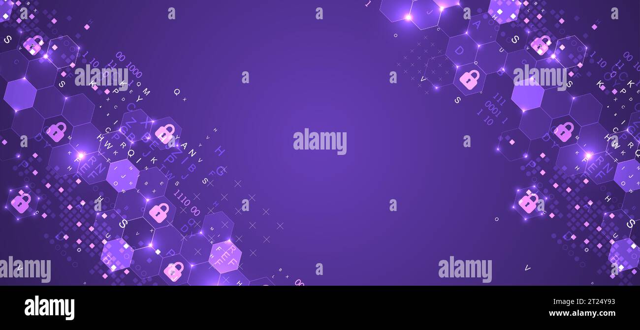 Secure digital background. Virtual confidential, programming protection ...