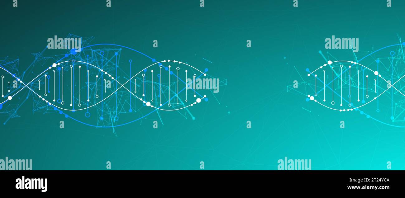 Science template, wallpaper or banner with a DNA molecules. Vector ...