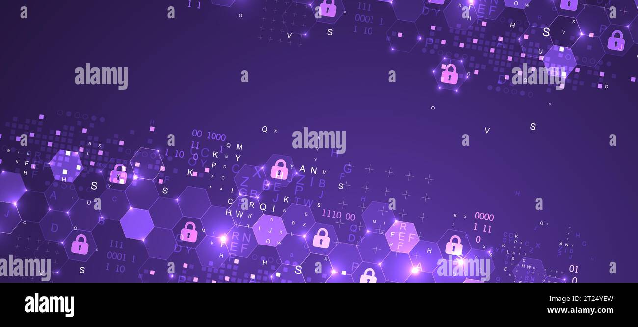 Secure digital background. Virtual confidential, programming protection ...