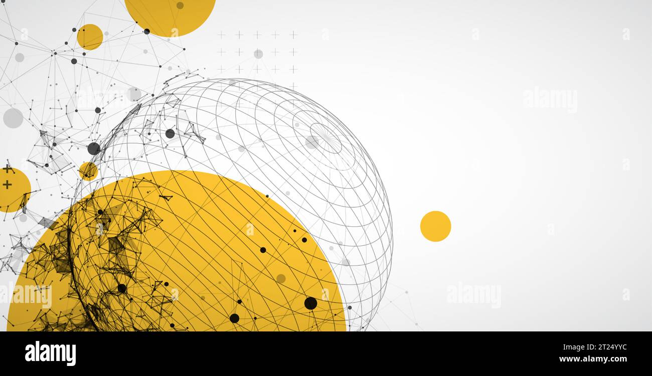 Sphere theme with connected lines in technology style background ...