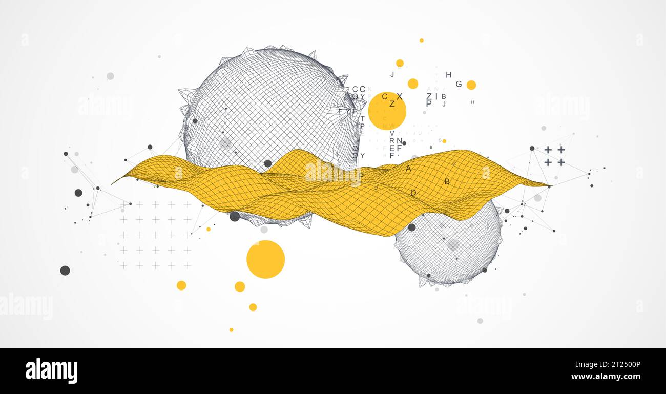 Sphere theme with connected lines in technology style background ...