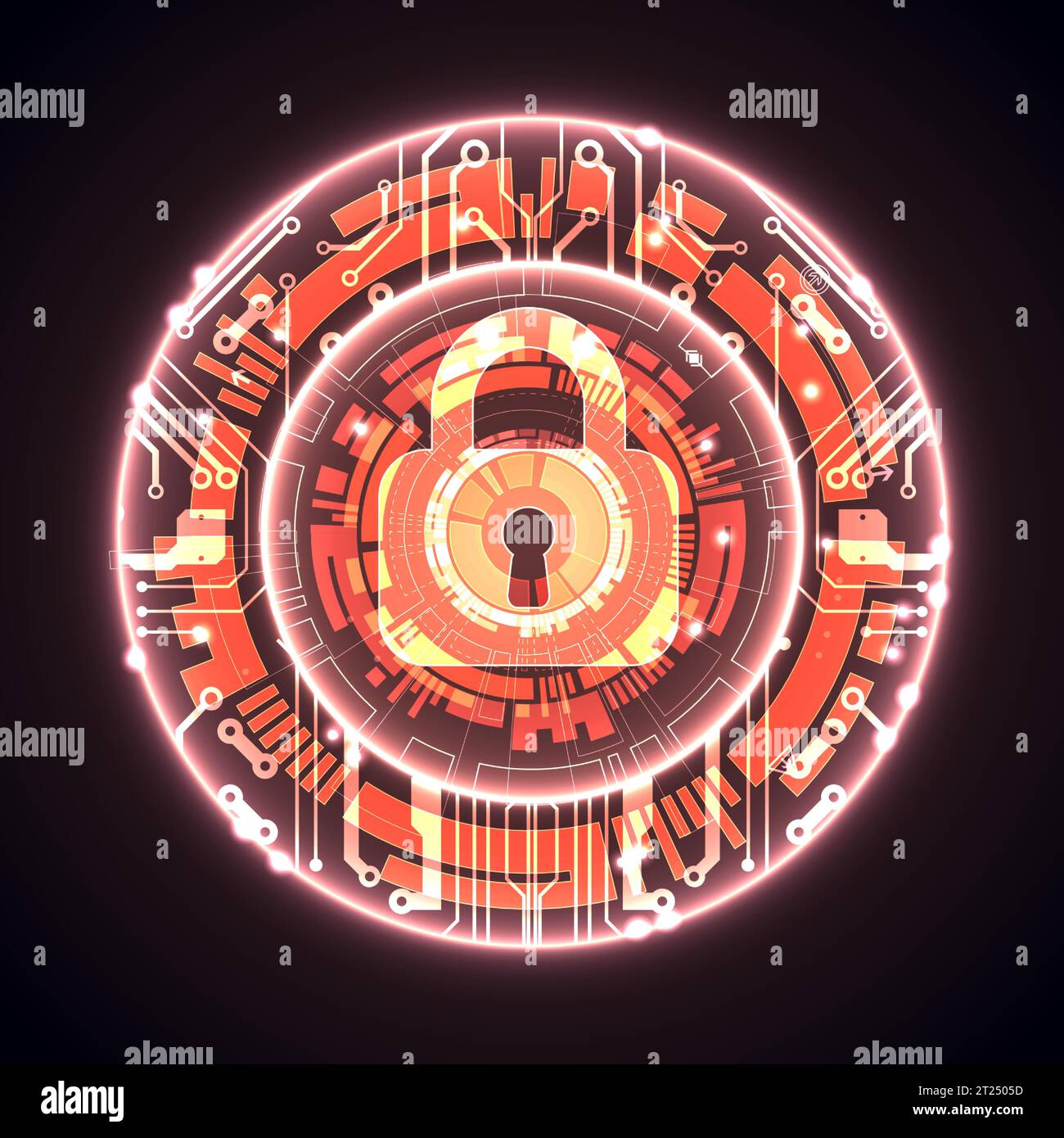 Data security Illustrates cyber data or information privacy idea. Color ...