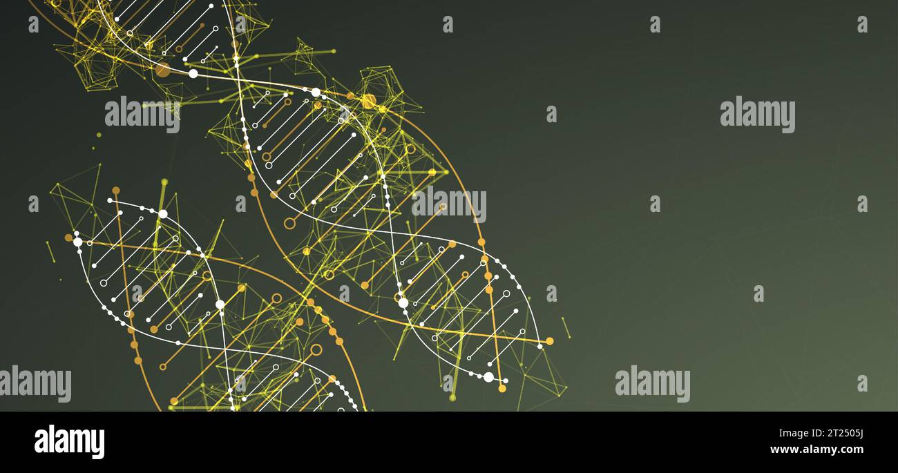 Science template, wallpaper or banner with a DNA molecules. Vector ...