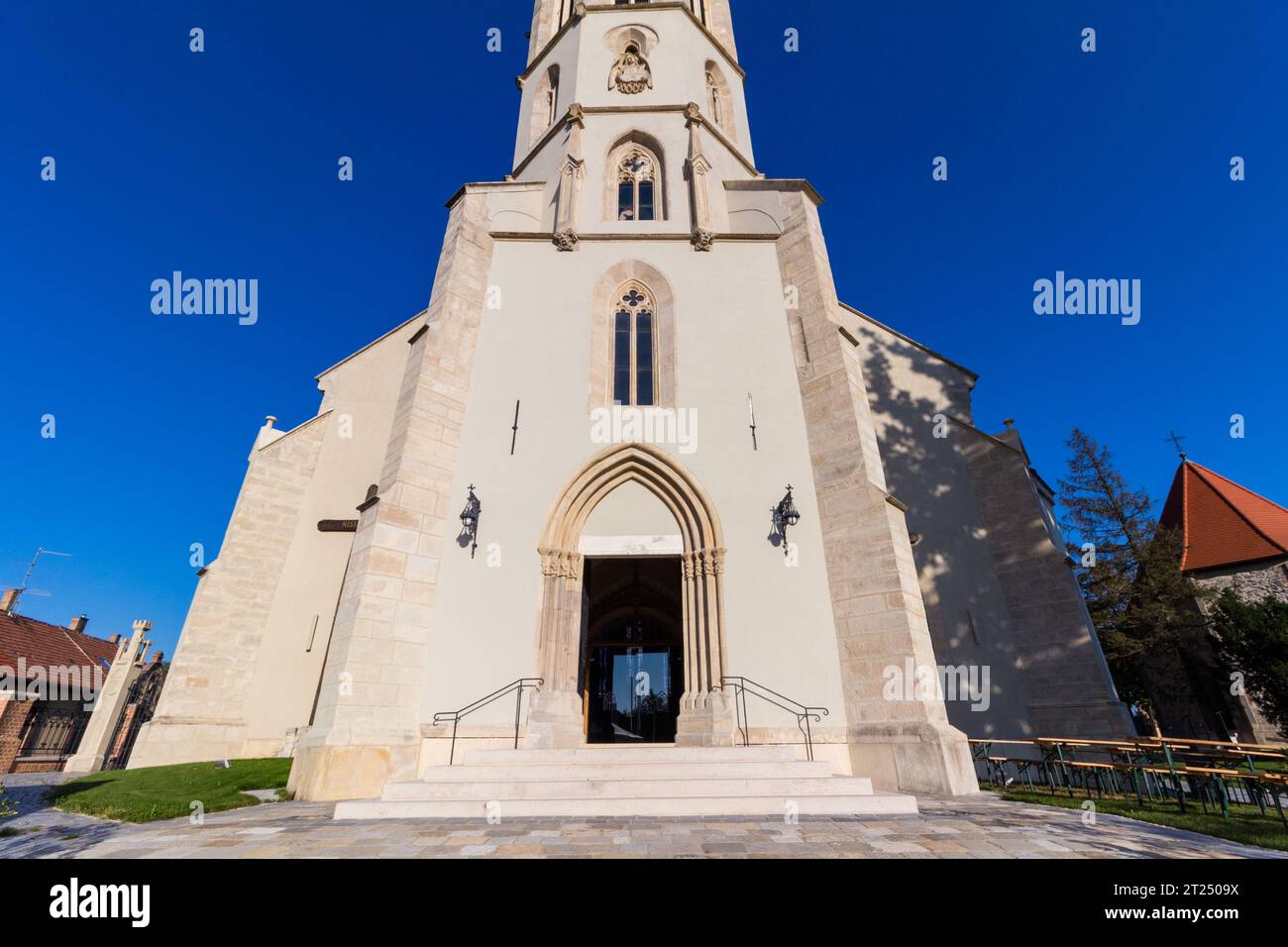 Main gate entrance of Szent Mihaly templom (St Saint Michael Church ...