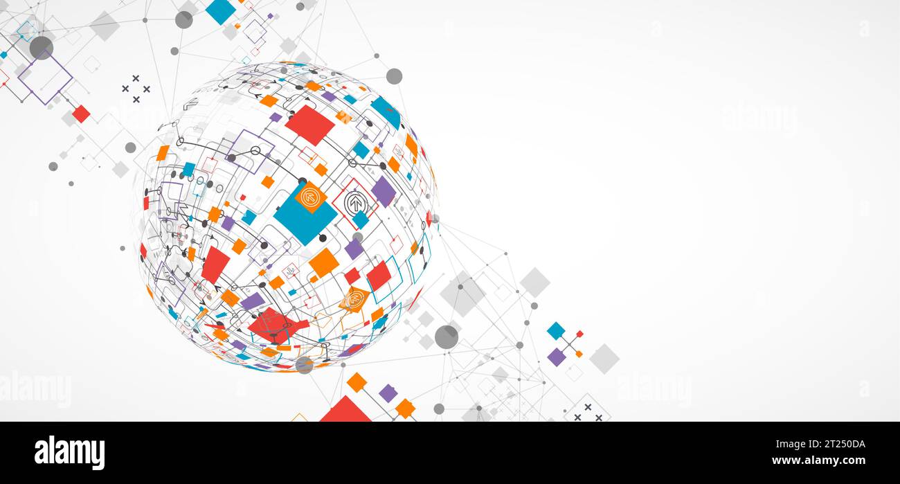 Abstract technology sphere background. Global network consept Stock ...