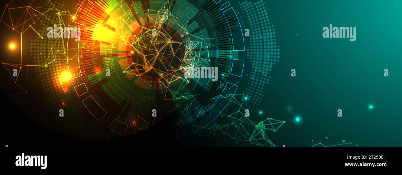 Abstract technology background with plexus effect. Vector illustration ...
