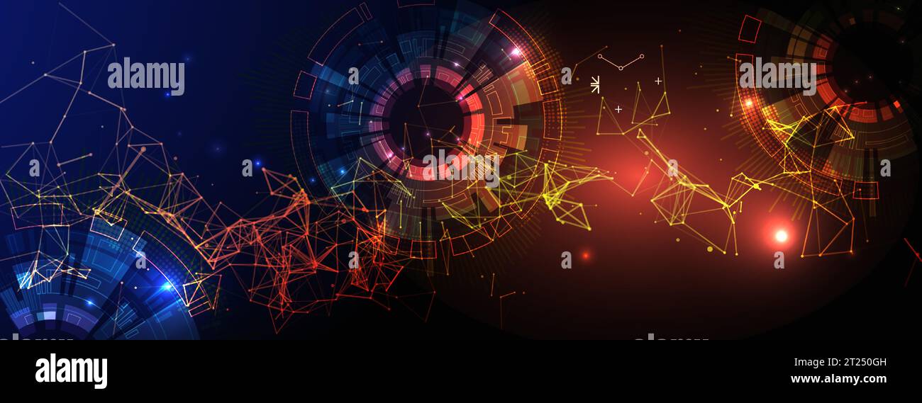 Abstract technology background with plexus effect. Vector illustration ...