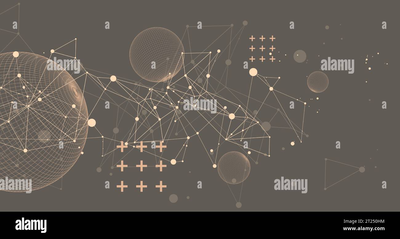 Abstract sphere background with plexus effect. 3D surface. Vector illustration Stock Vector ...