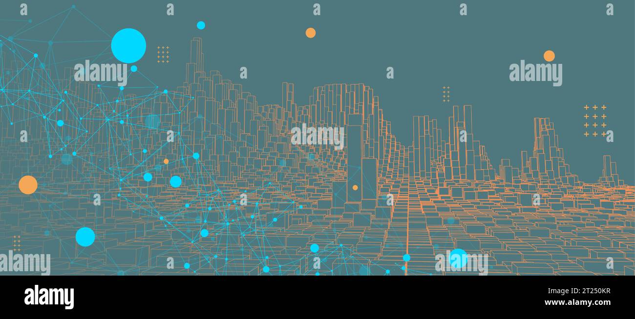 Square pattern. Wireframe background. Futuristic vector illustration ...