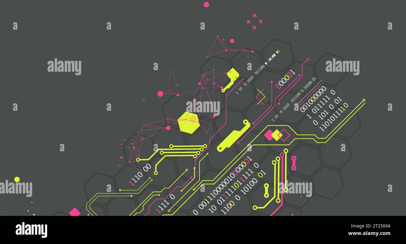 Abstract technology concept. Circuit board, high computer color background. Vector illustration ...