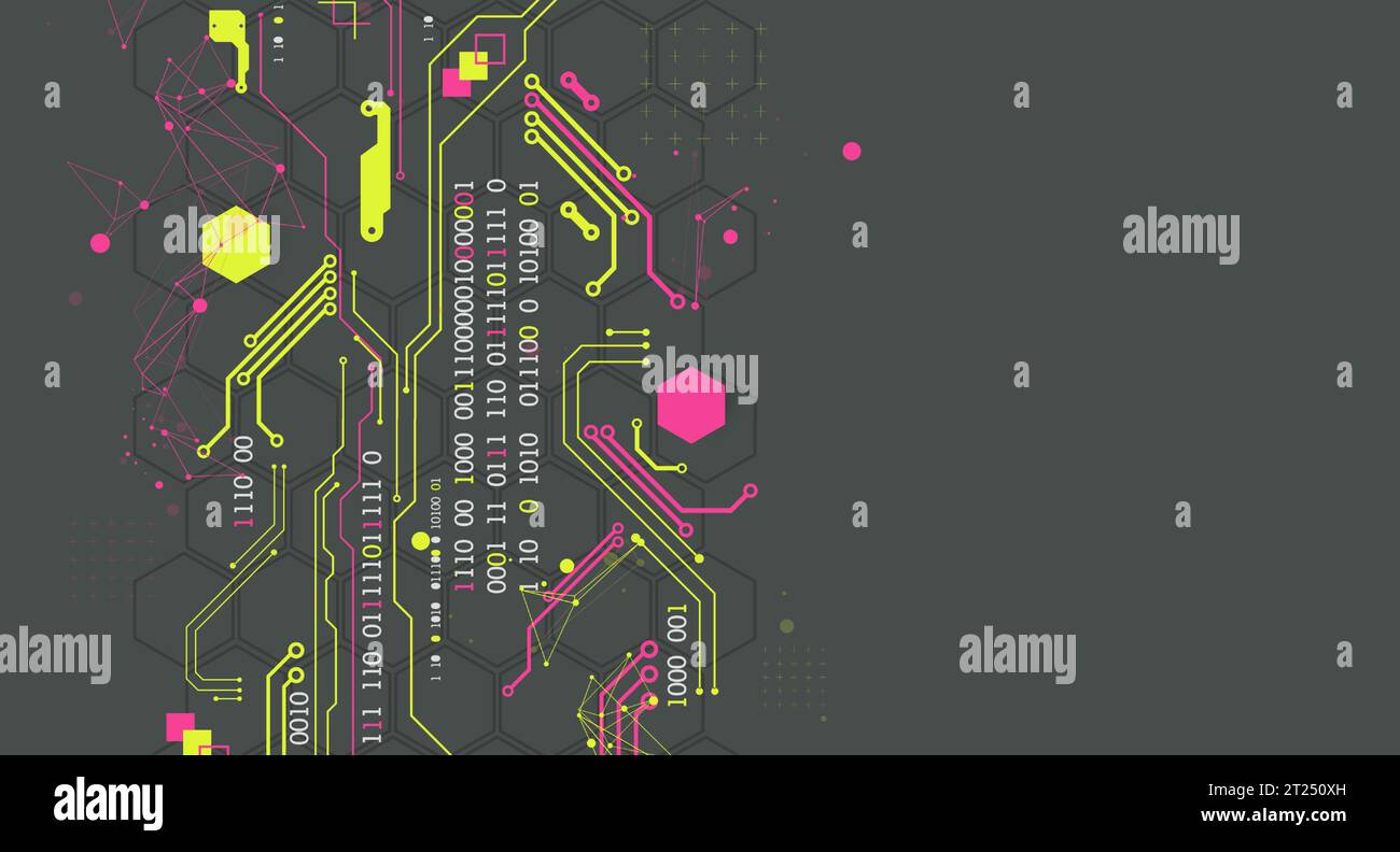 Abstract technology concept. Circuit board, high computer color background. Vector illustration ...