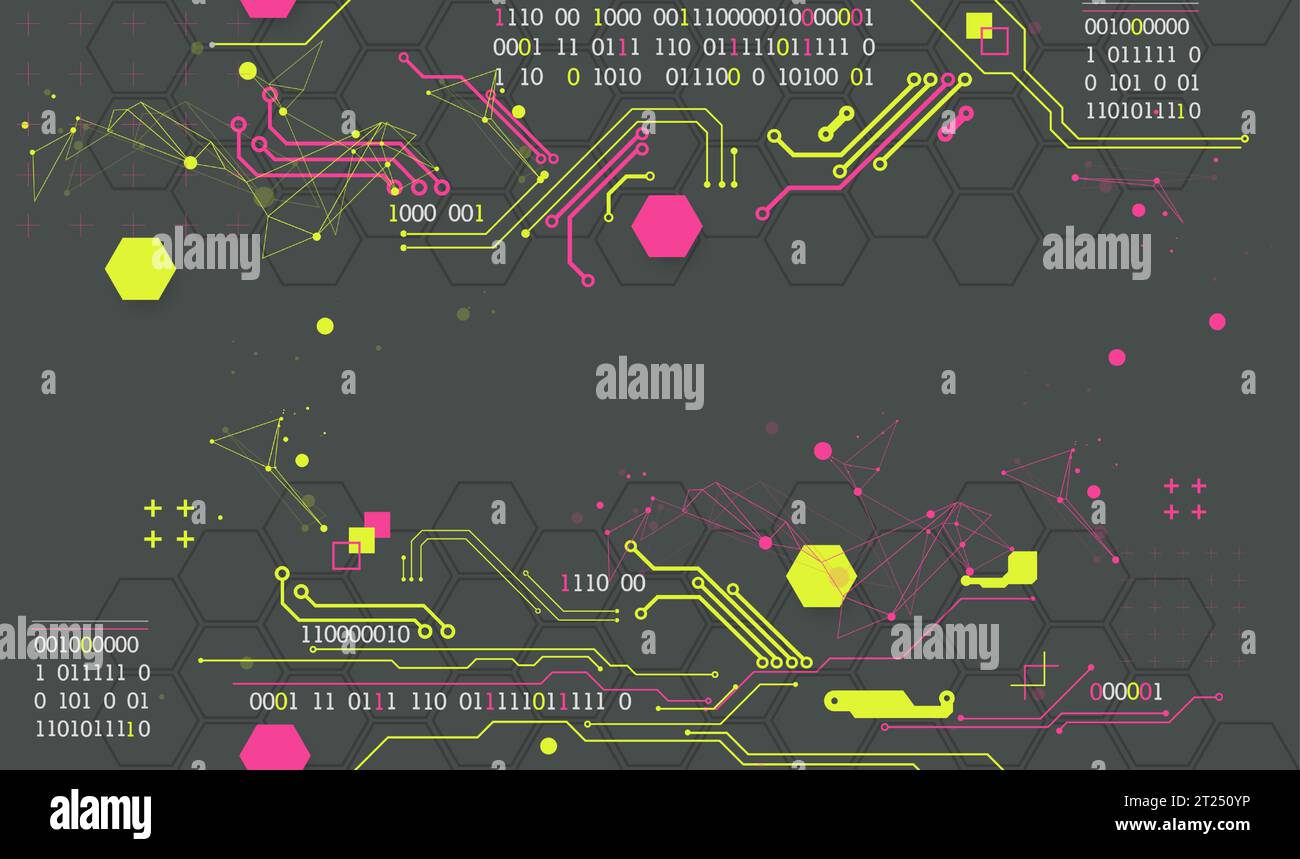 Abstract technology concept. Circuit board, high computer color background. Vector illustration ...