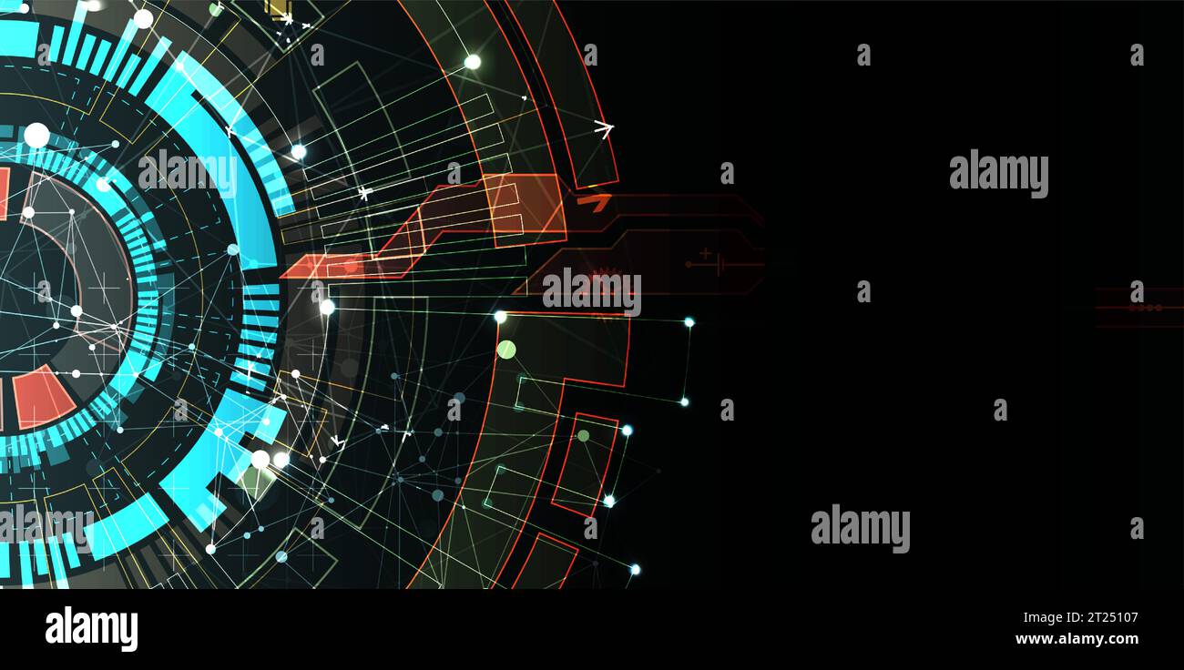 Abstract technology concept. Circuit board, high computer color background. Vector illustration ...