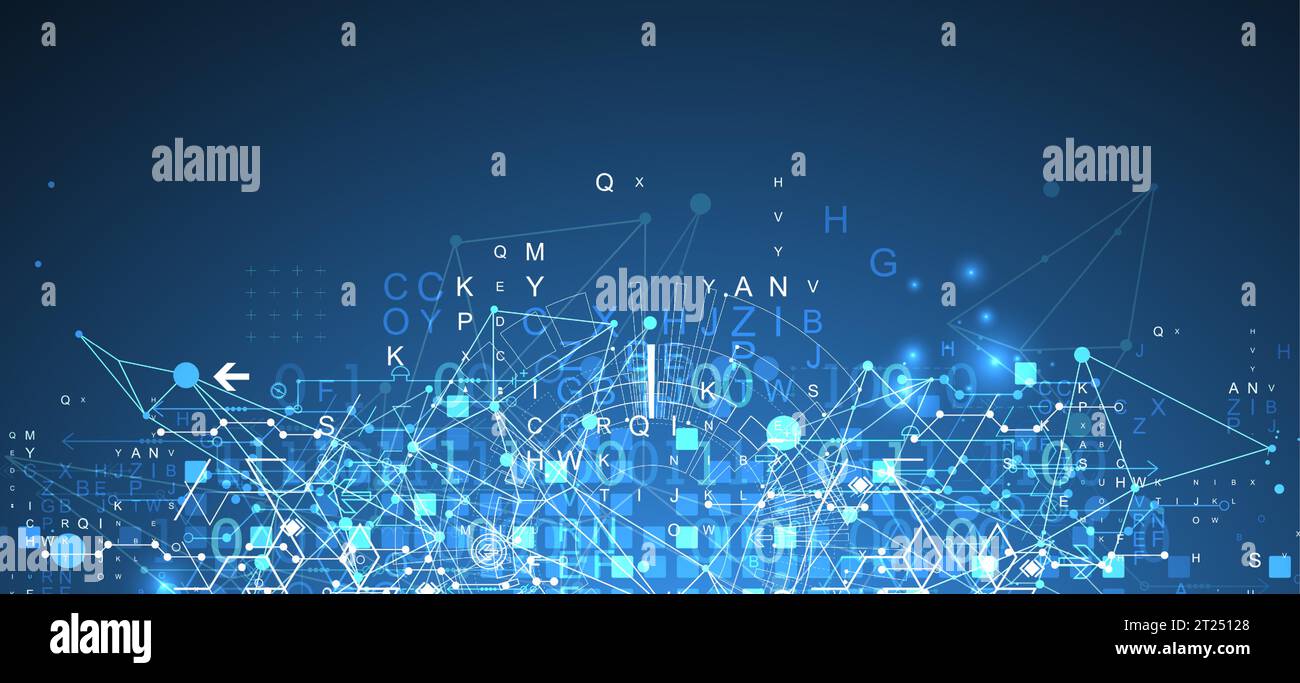 Abstract technology concept with plexus effect. Vector illustration ...