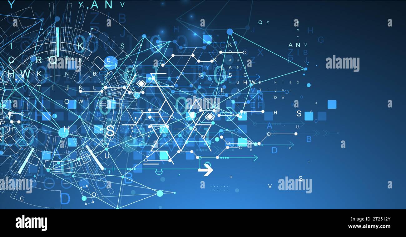 Abstract technology concept with plexus effect. Vector illustration ...