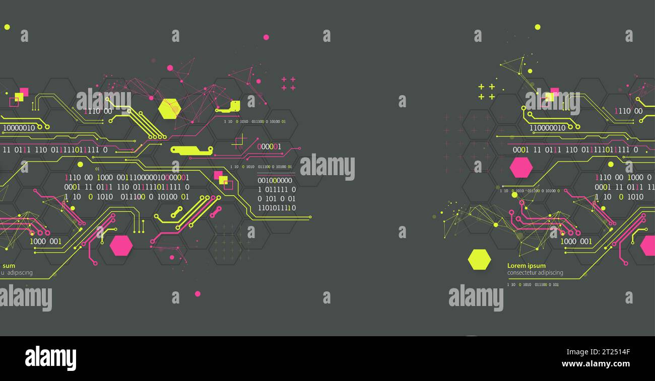 Abstract technology concept. Circuit board, high computer color background. Vector illustration ...