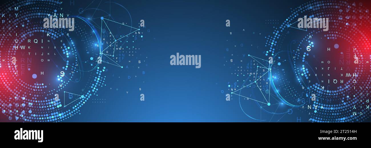 Halftone Science Background With Connecting Dots And Lines Digital Data Visualization Vector