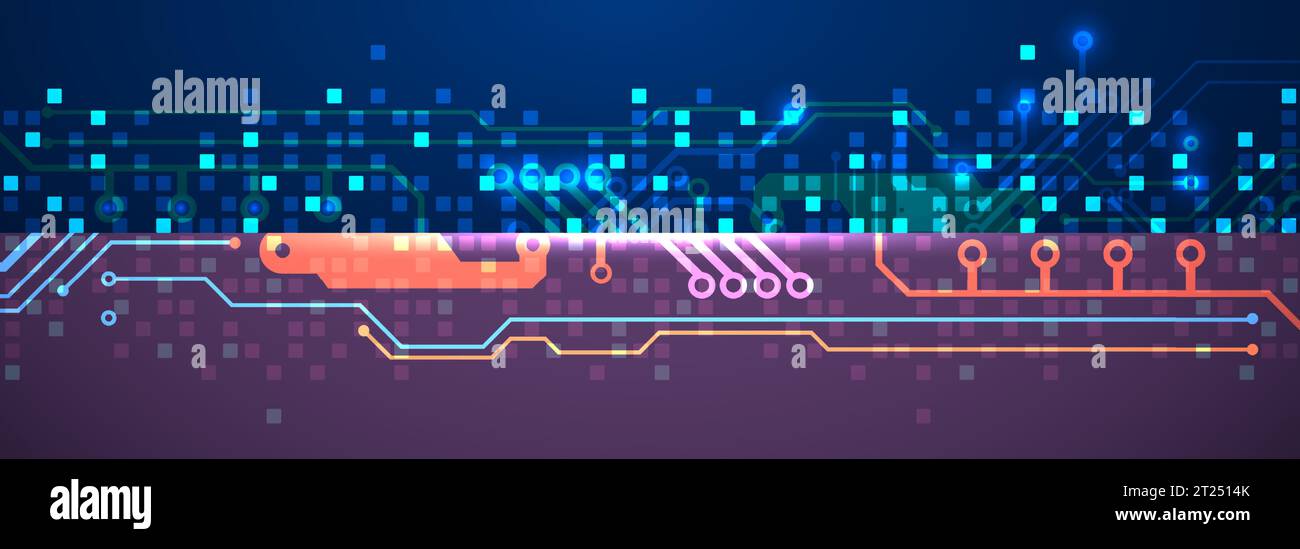 Vector illustration, Hi-tech digital technology and engineering theme ...