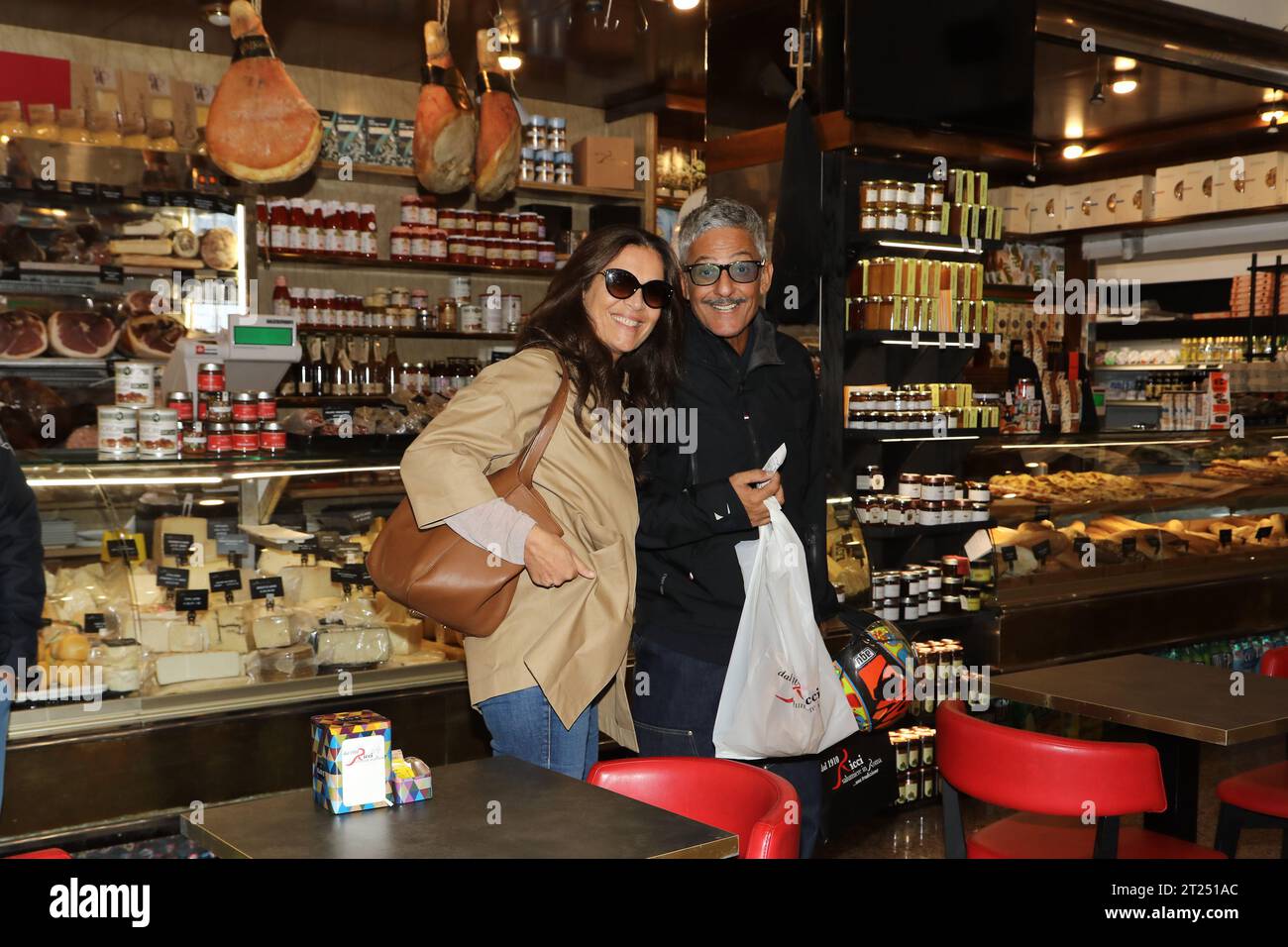 Rome, Italy. 17th Oct, 2023. Rome, Ricci bar, Rai Play broadcast ...