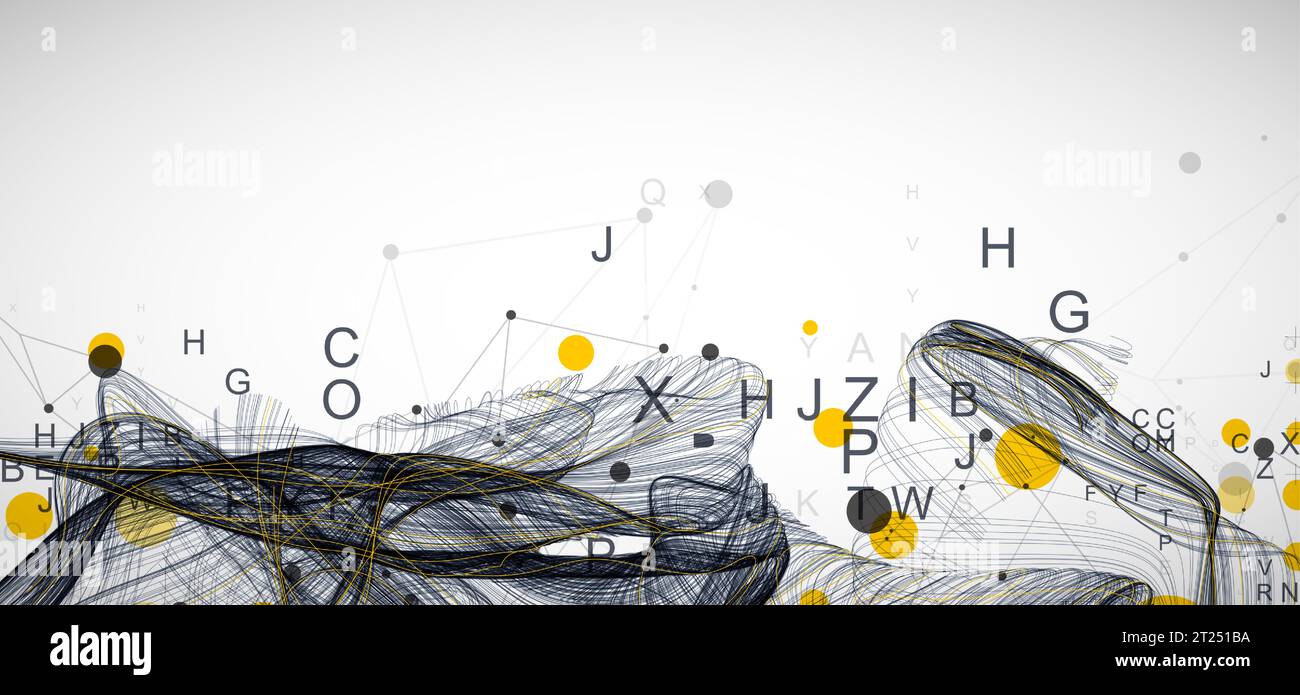 Abstract flowing wave lines. Design element for technology, science ...