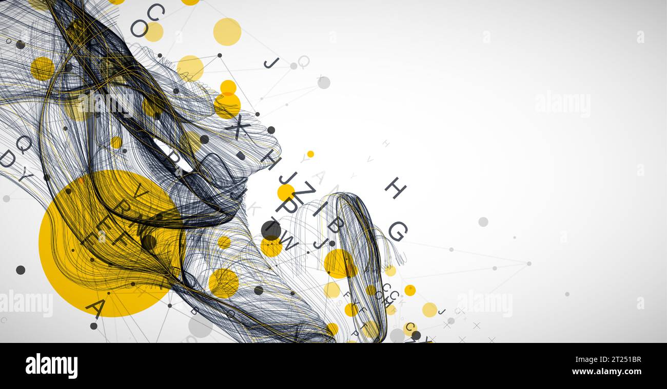 Abstract flowing wave lines. Design element for technology, science ...
