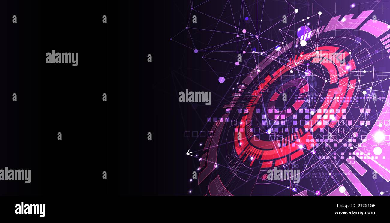 Abstract technology concept. Circuit board, high computer color ...