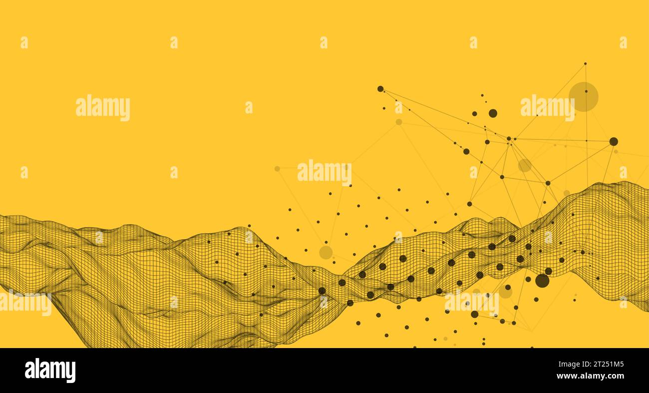 The abstract wave is made in a frame style. Template for science and ...