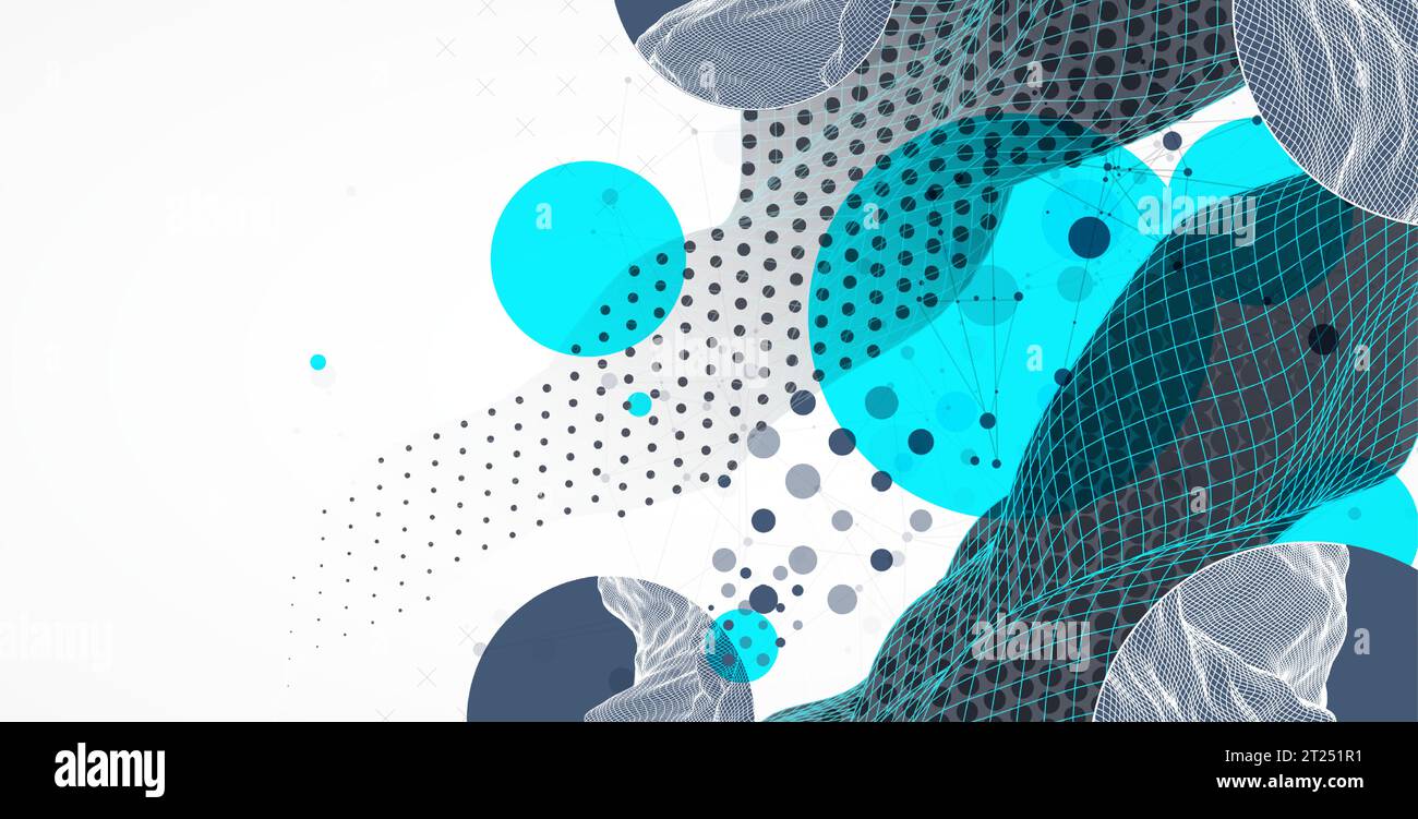 The Abstract Wave Is Made In A Frame Style Halftone Template For Science And Technology