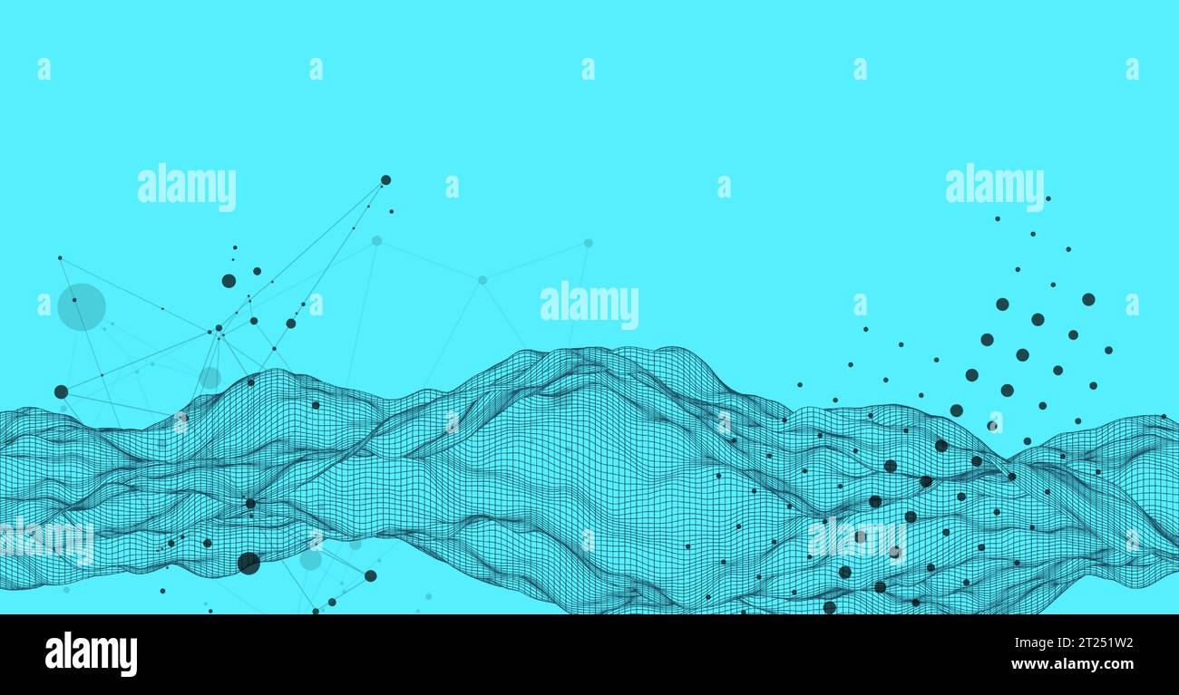 The abstract wave is made in a frame style. Template for science and ...