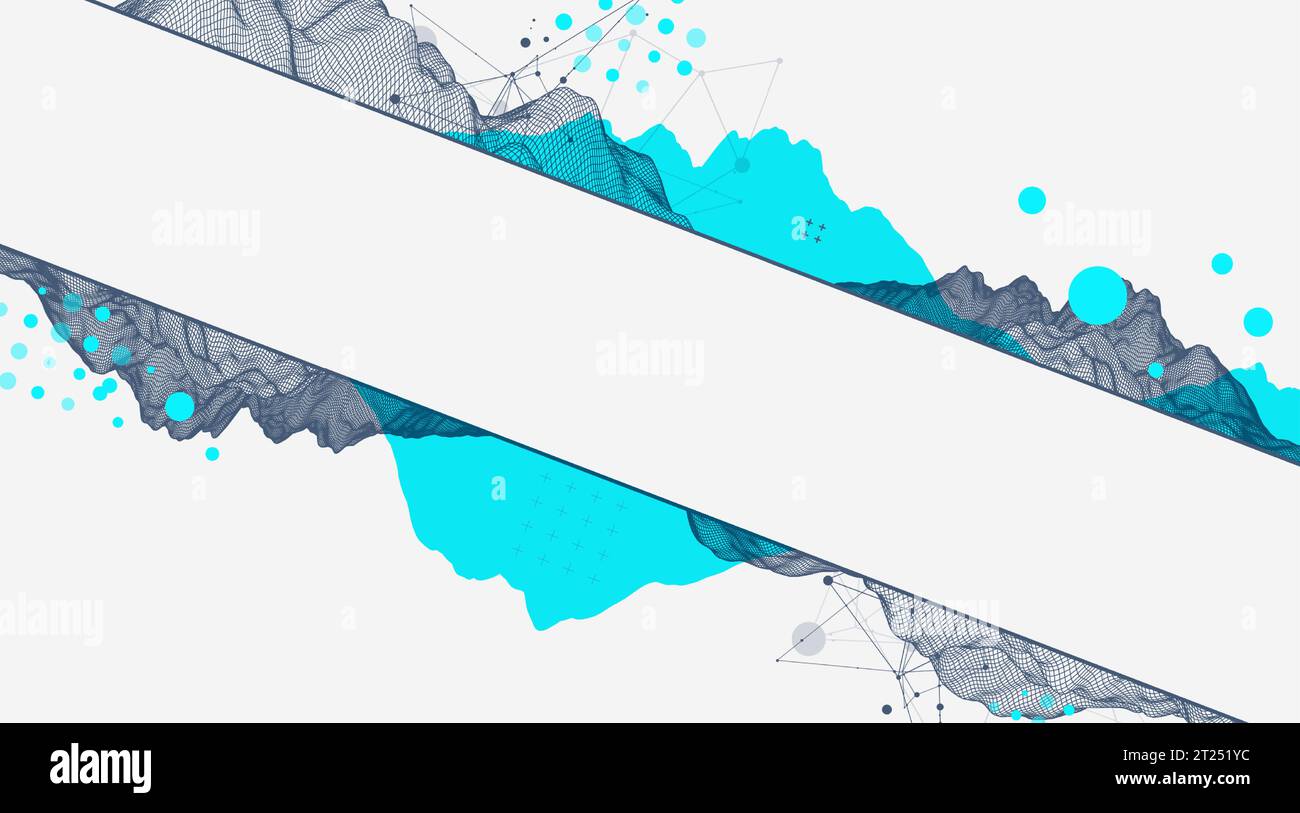 Abstract wireframe mountain background. Modern science or technology ...