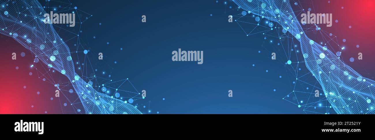 The abstract neon glowing wave is made in a frame style. Template for ...