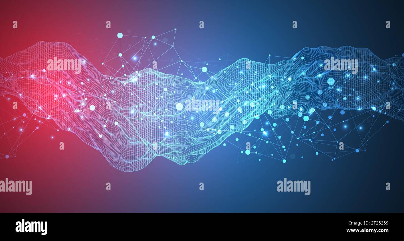 The abstract neon glowing wave is made in a frame style. Template for ...