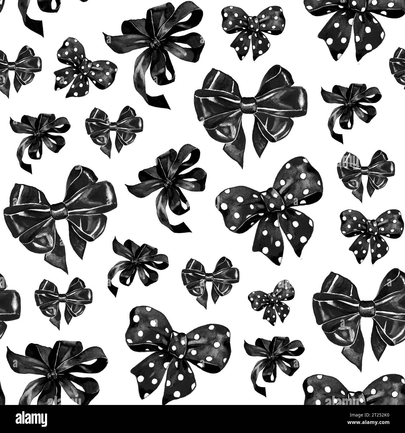 Halloween black bows seamless pattern isolated on white Stock Photo - Alamy