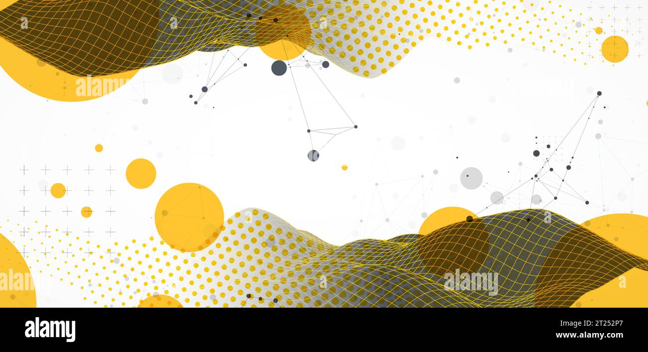 The Abstract Wave Is Made In A Frame Style Halftone Template For Science And Technology