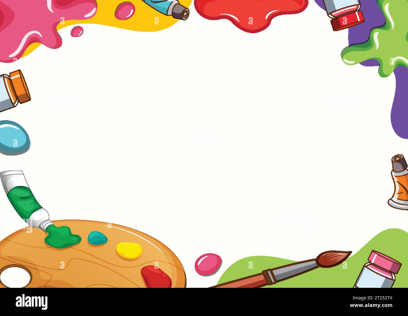 A printable vector cartoon illustration style frame template for art ...