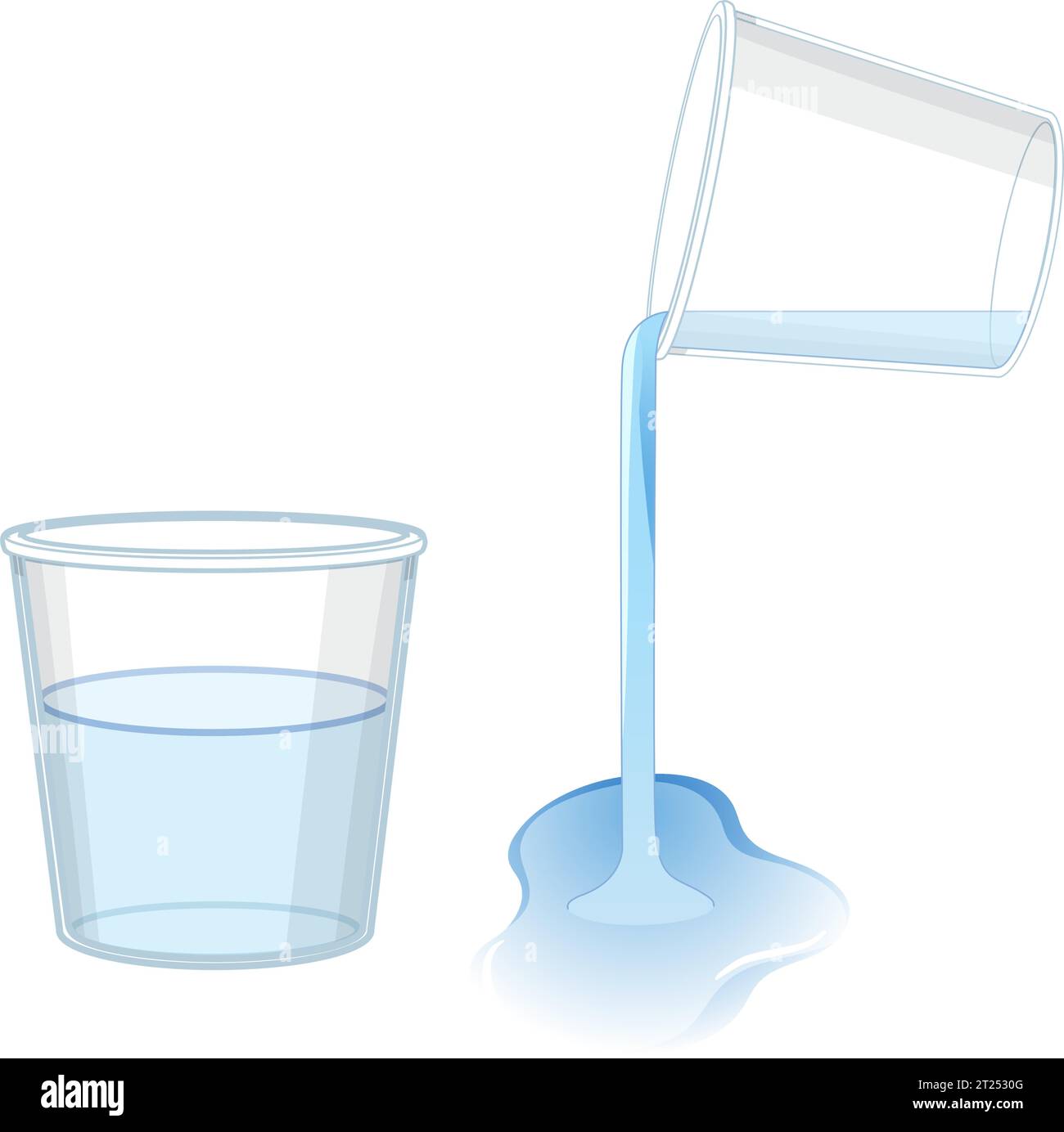 A vector cartoon illustration of a glass of water, isolated on a white ...