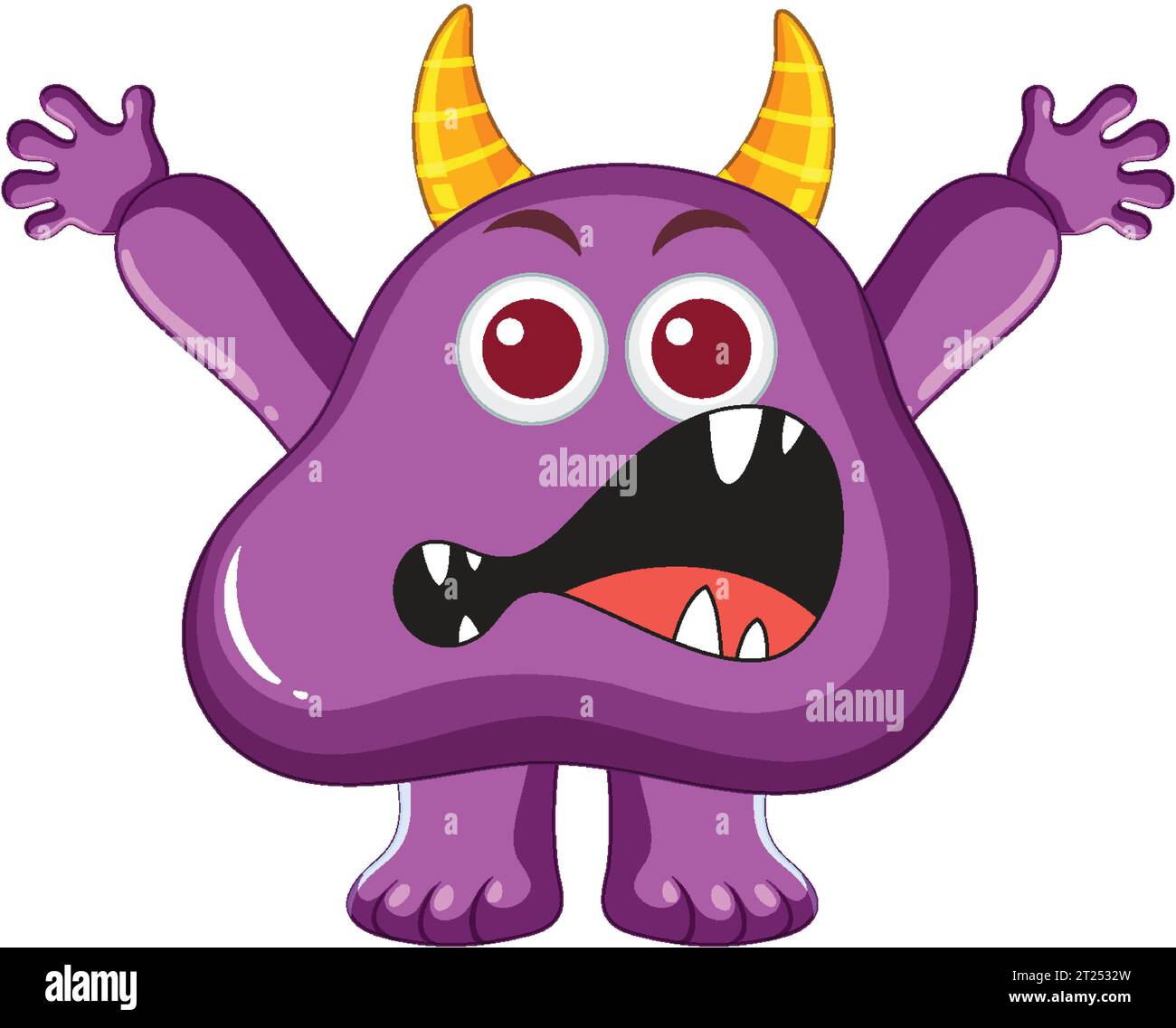 A cute and lovable purple alien monster with a horn Stock Vector Image ...