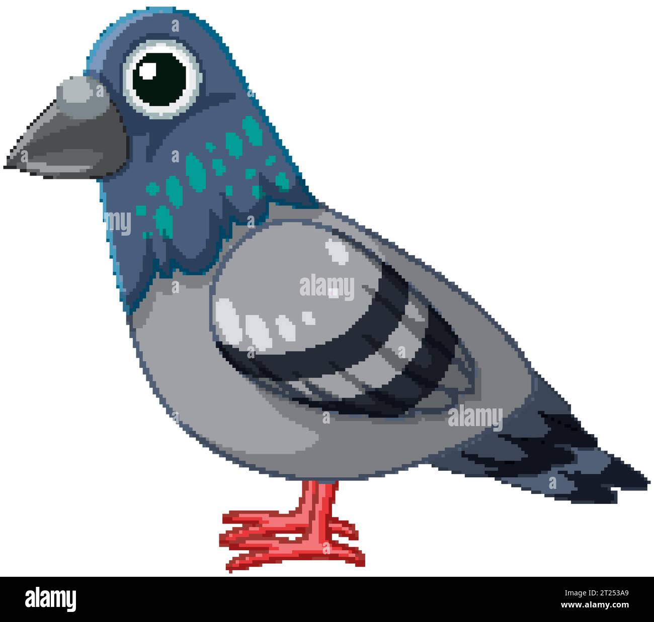 Adorable pigeon cartoon character standing alone in a vector ...