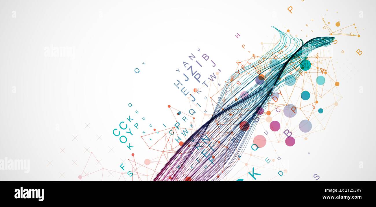 Abstract flowing wave lines. Design element for science modern concept ...