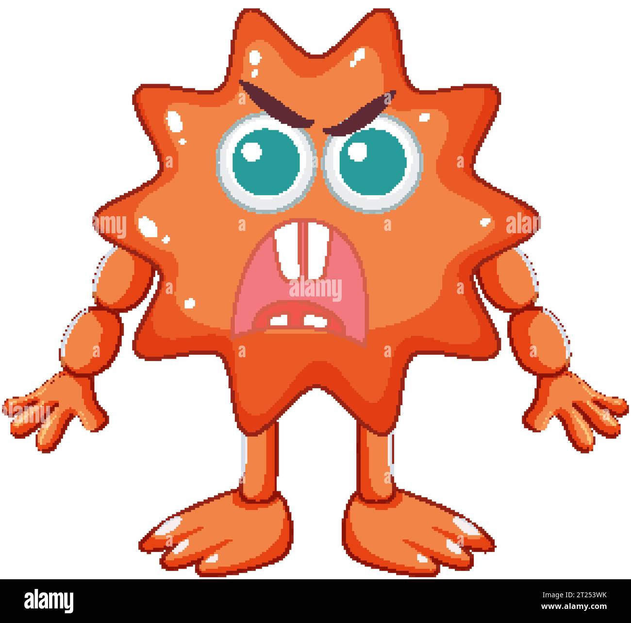 A vibrant and energetic spiky red monster cartoon character Stock ...