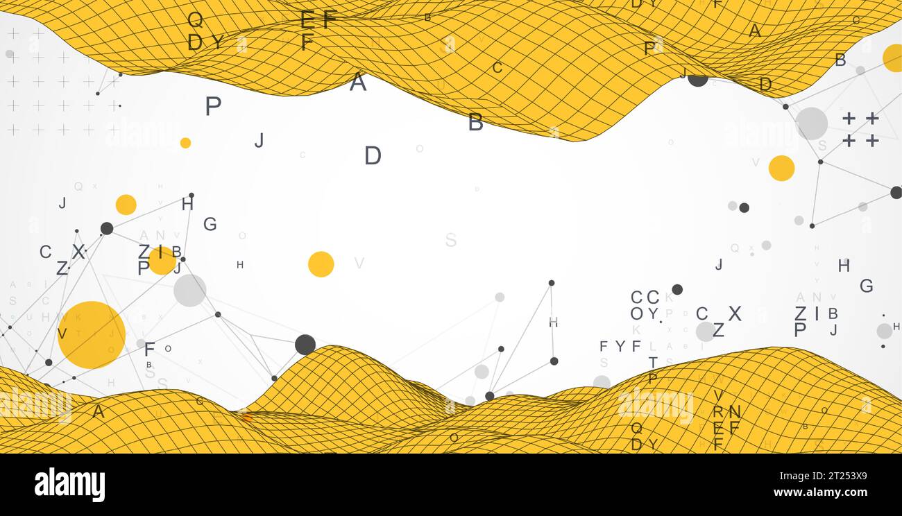 The abstract wave is made in a frame style. Template for science and ...