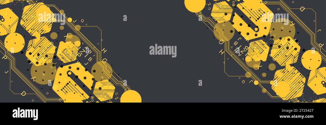 Abstract yellow hexagon futuristic background for design works. Science ...