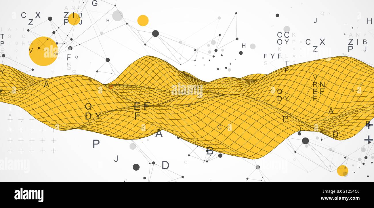 The abstract wave is made in a frame style. Template for science and ...